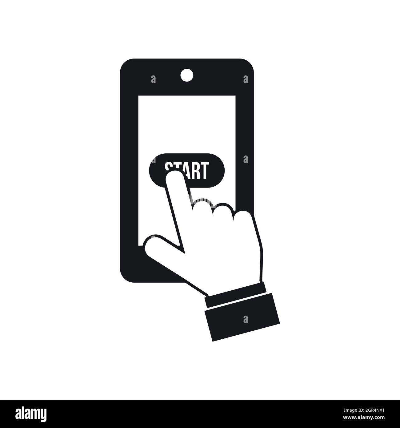 Playing game on mobile device Stock Vector Images - Alamy