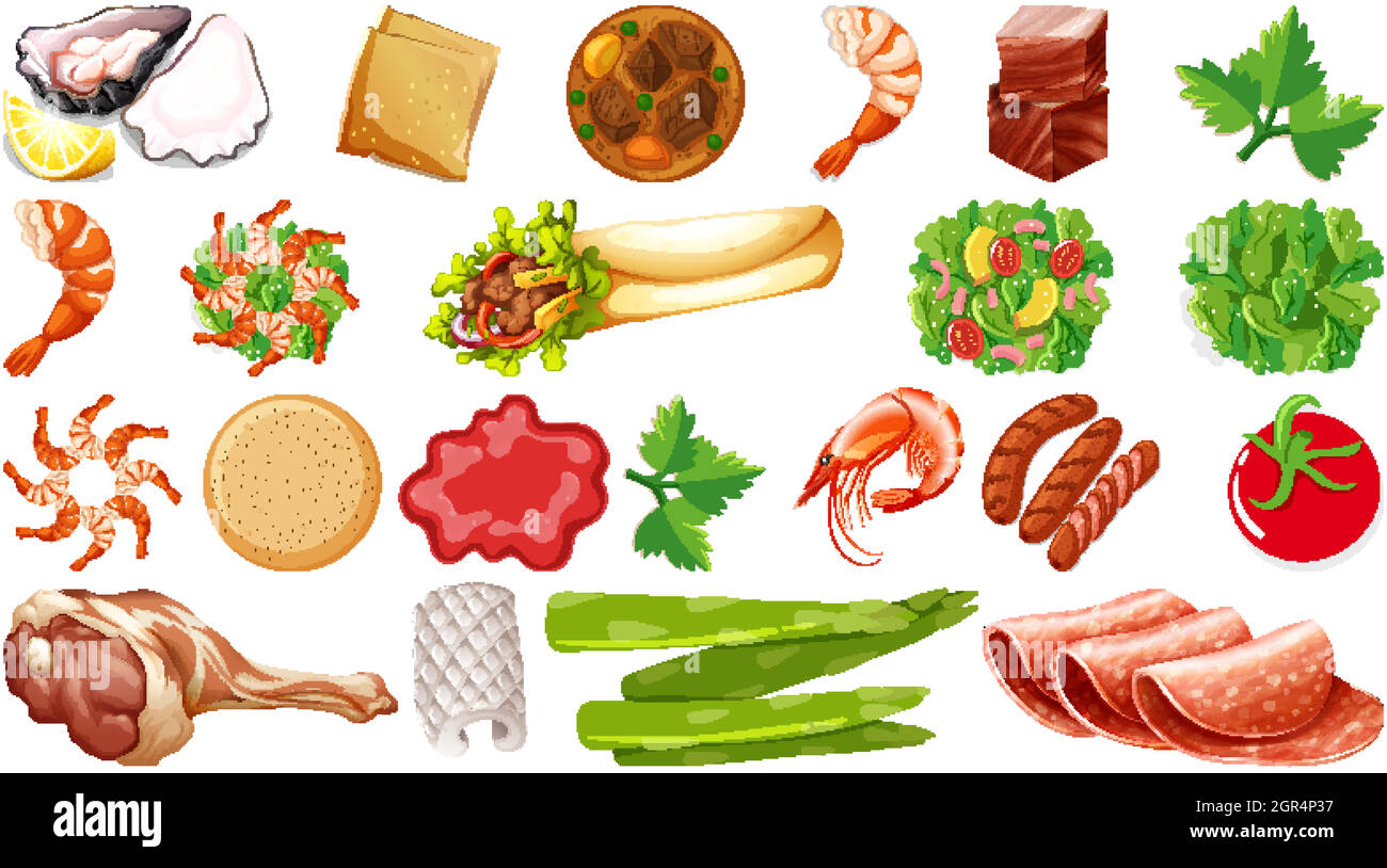 Ingredients salad Stock Vector Images - Alamy