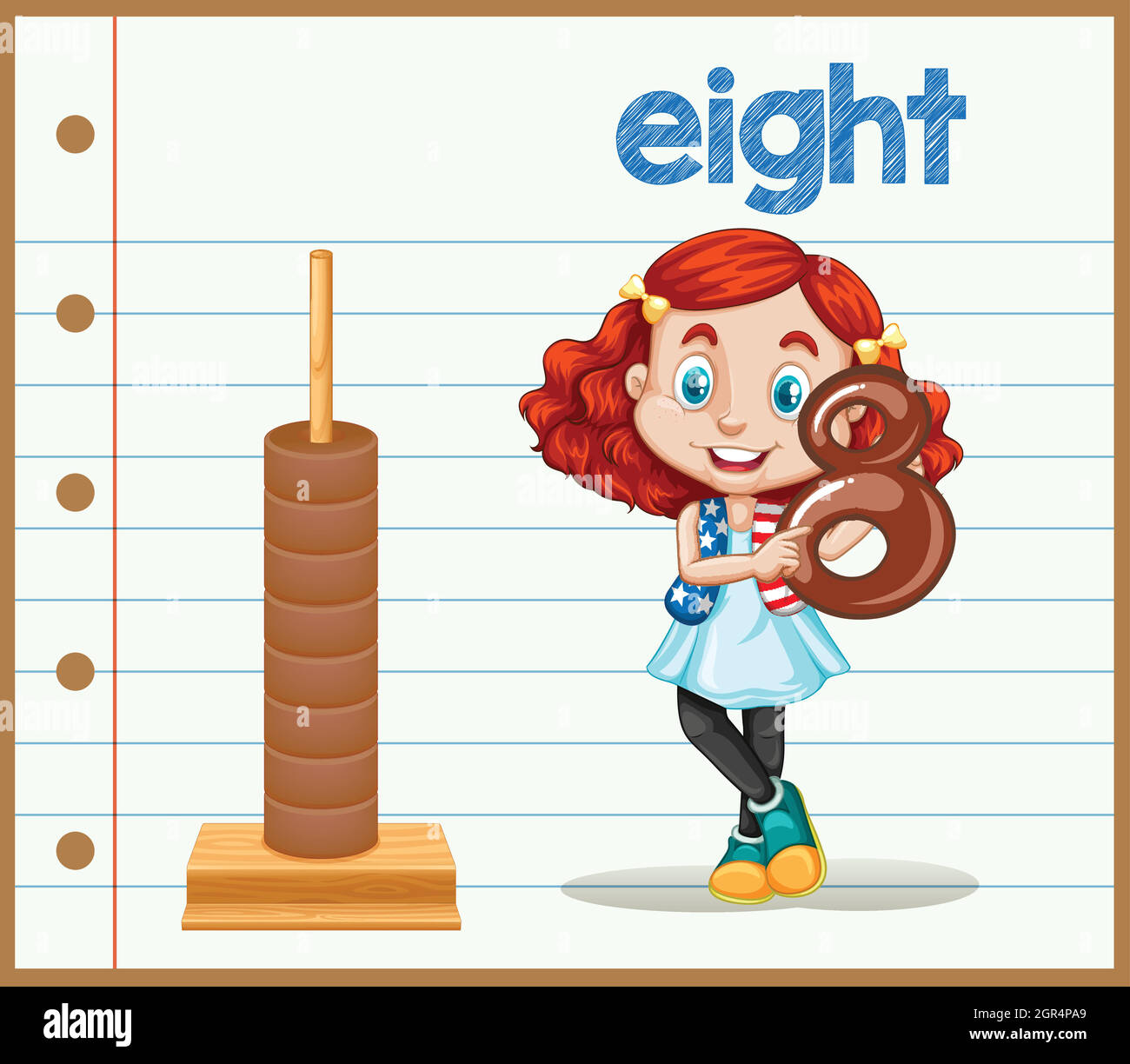 Girl holding number 8 poster Stock Vector Image & Art - Alamy