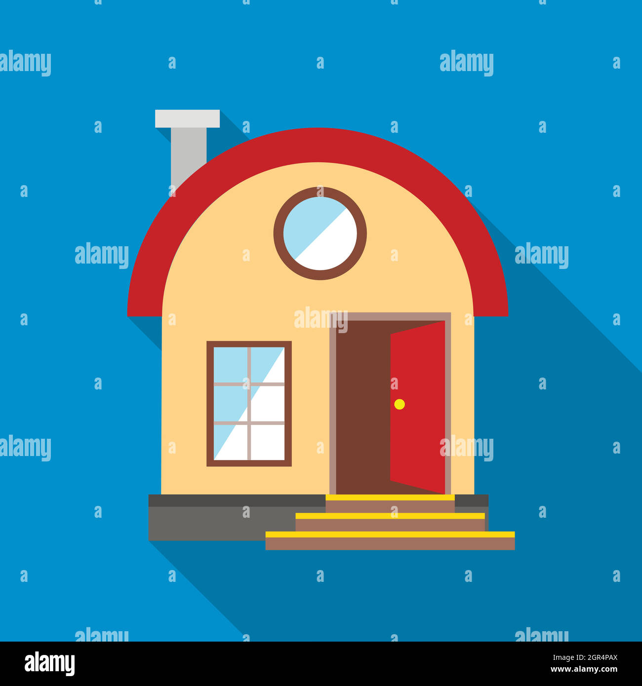 House with chimney icon, flat style Stock Vector Image & Art - Alamy