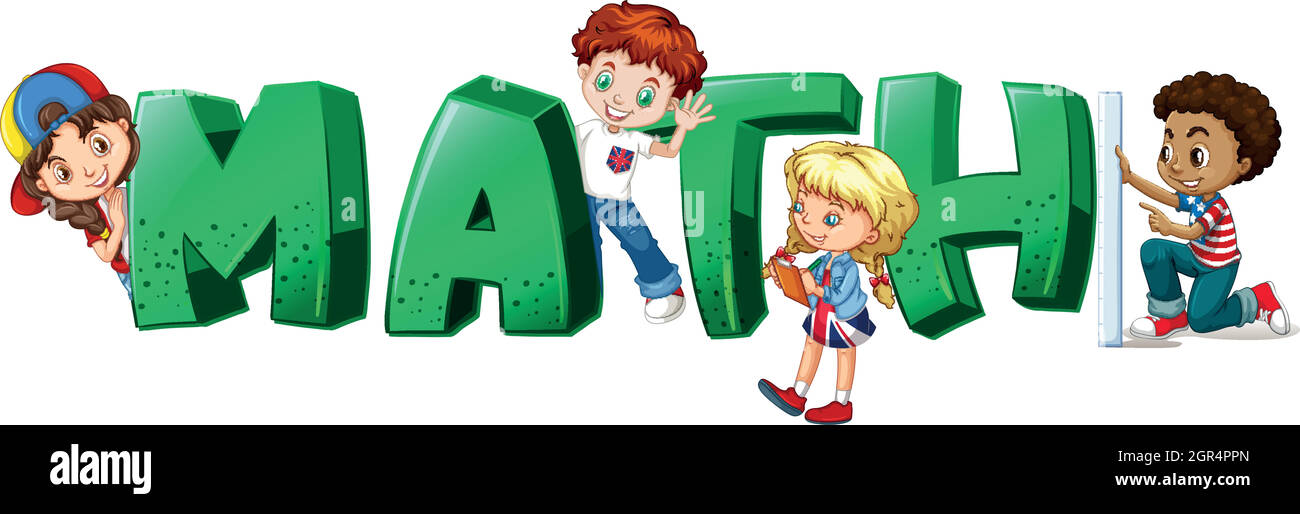 Font design with word math Stock Vector Image & Art - Alamy