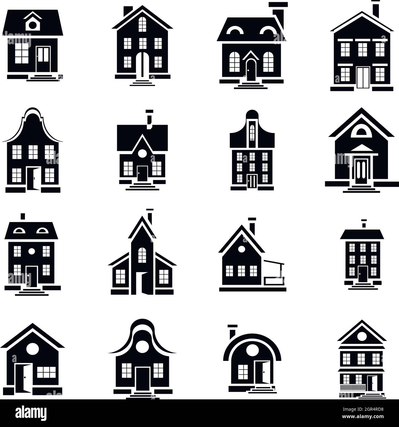 Entrance in house icons Cut Out Stock Images & Pictures - Alamy