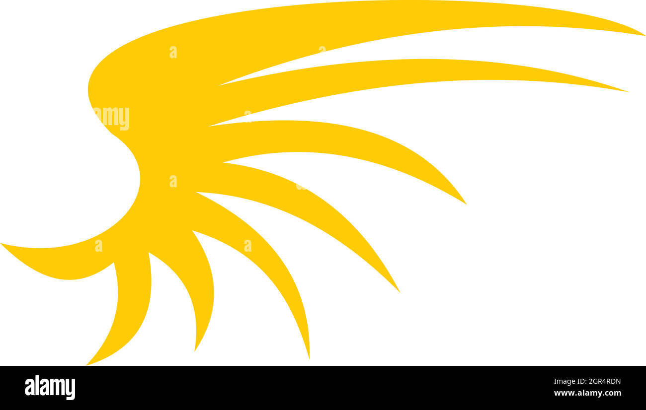 Yellow birds wing icon, flat style Stock Vector Image & Art - Alamy