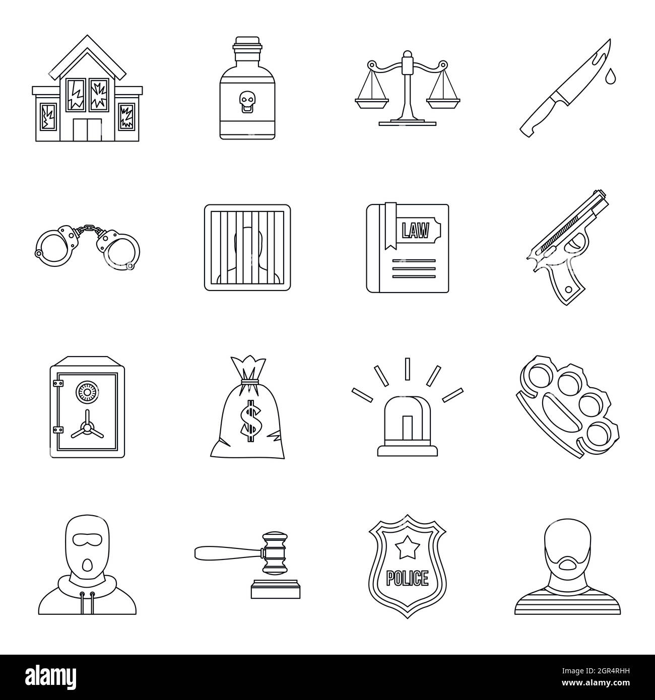 Crime symbol outline hi-res stock photography and images - Alamy