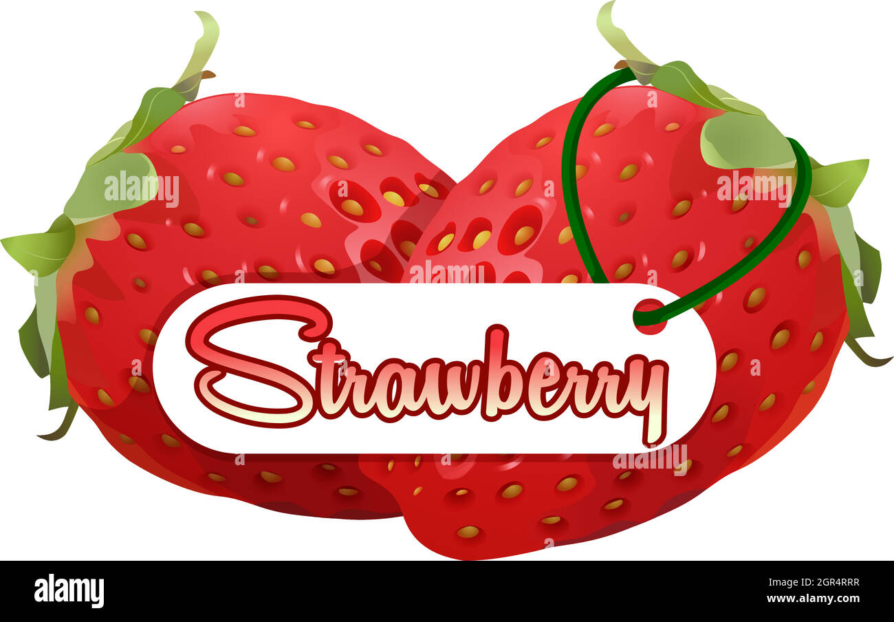 Label design with fresh strawberry Stock Vector Image & Art - Alamy