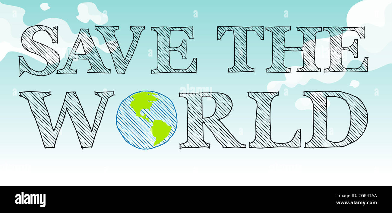 Save earth text banner Stock Vector Images - Alamy