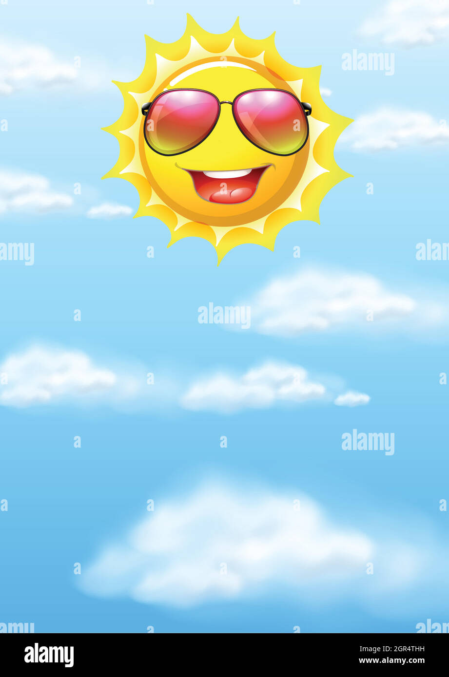 Happy sun illustration hi-res stock photography and images - Alamy
