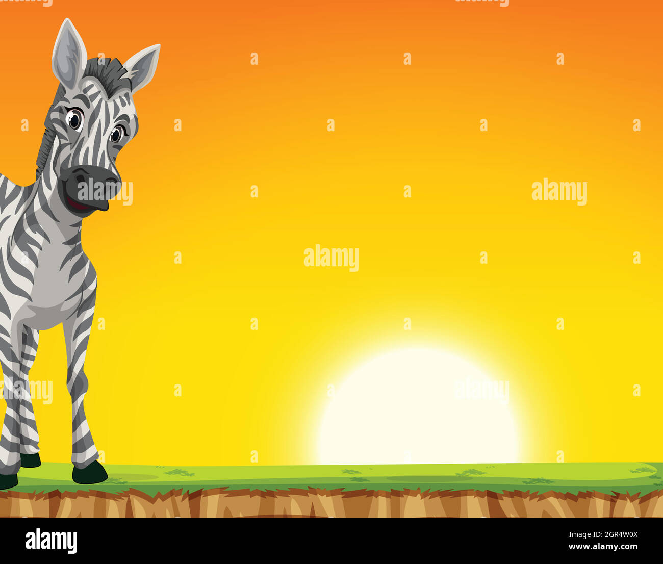 A zebra on sunset background Stock Vector Image & Art - Alamy