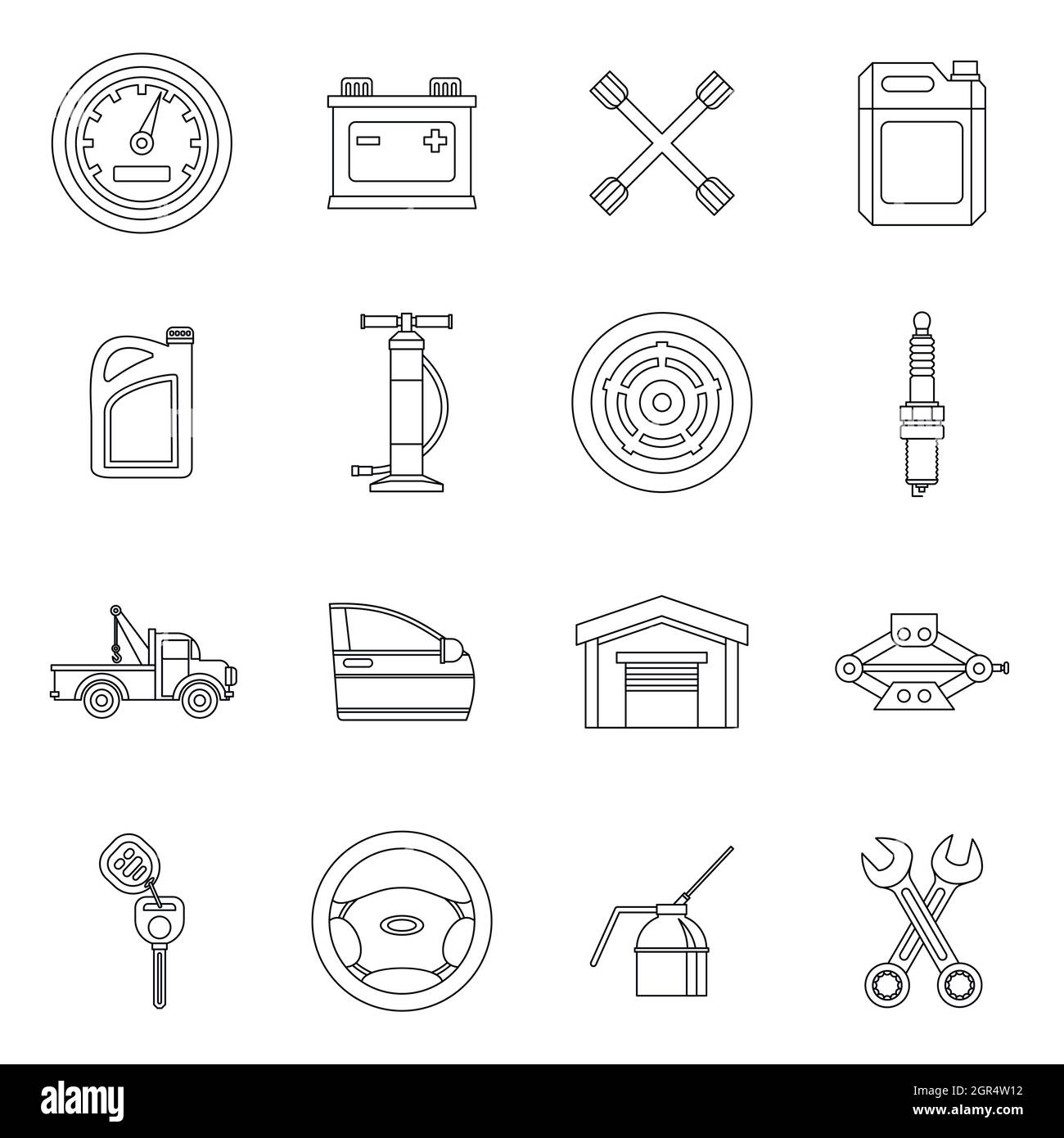 Car maintenance and repair icons set outline style Stock Vector Image ...