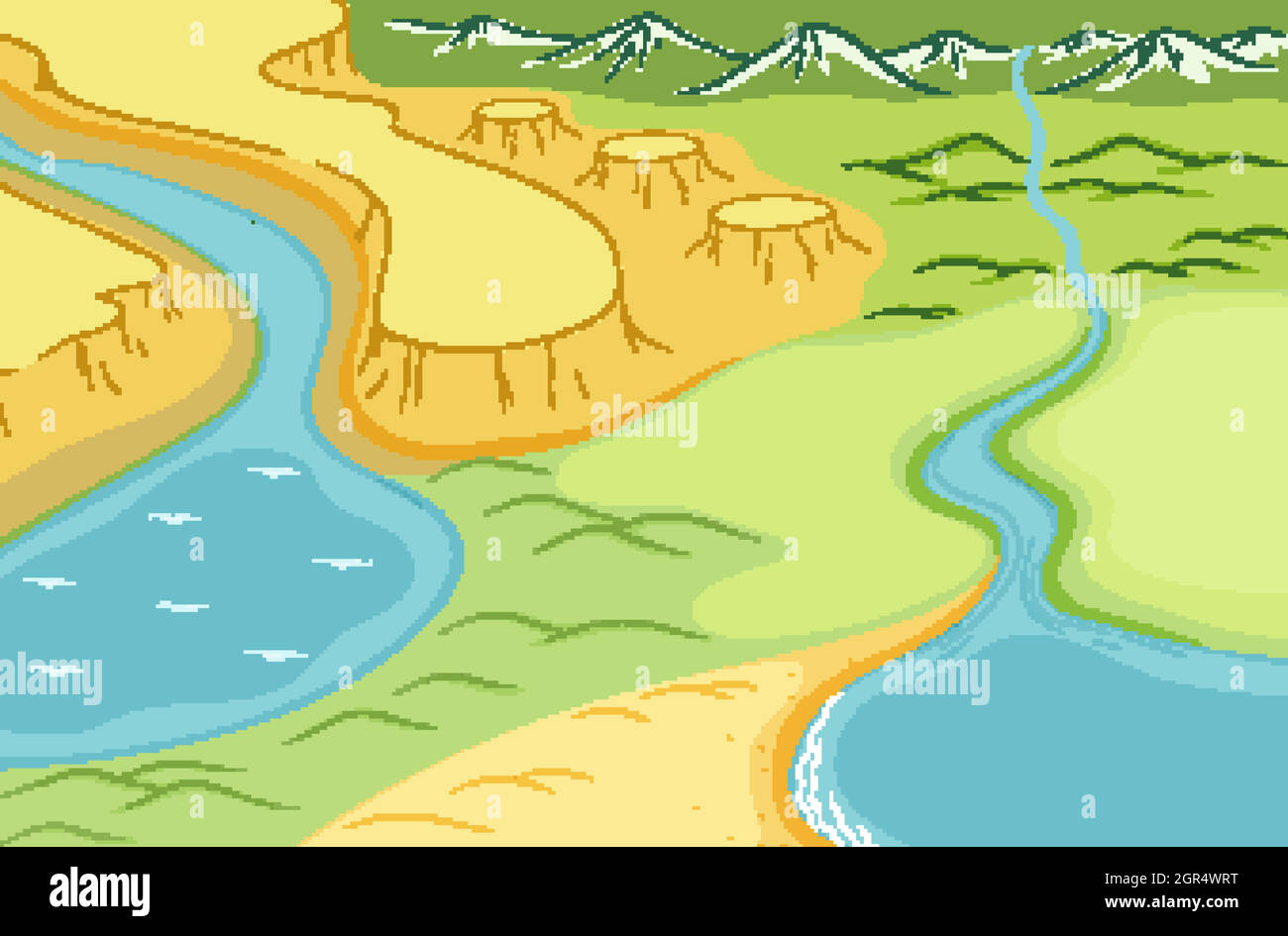 Top view of landscape with river Stock Vector Image & Art - Alamy