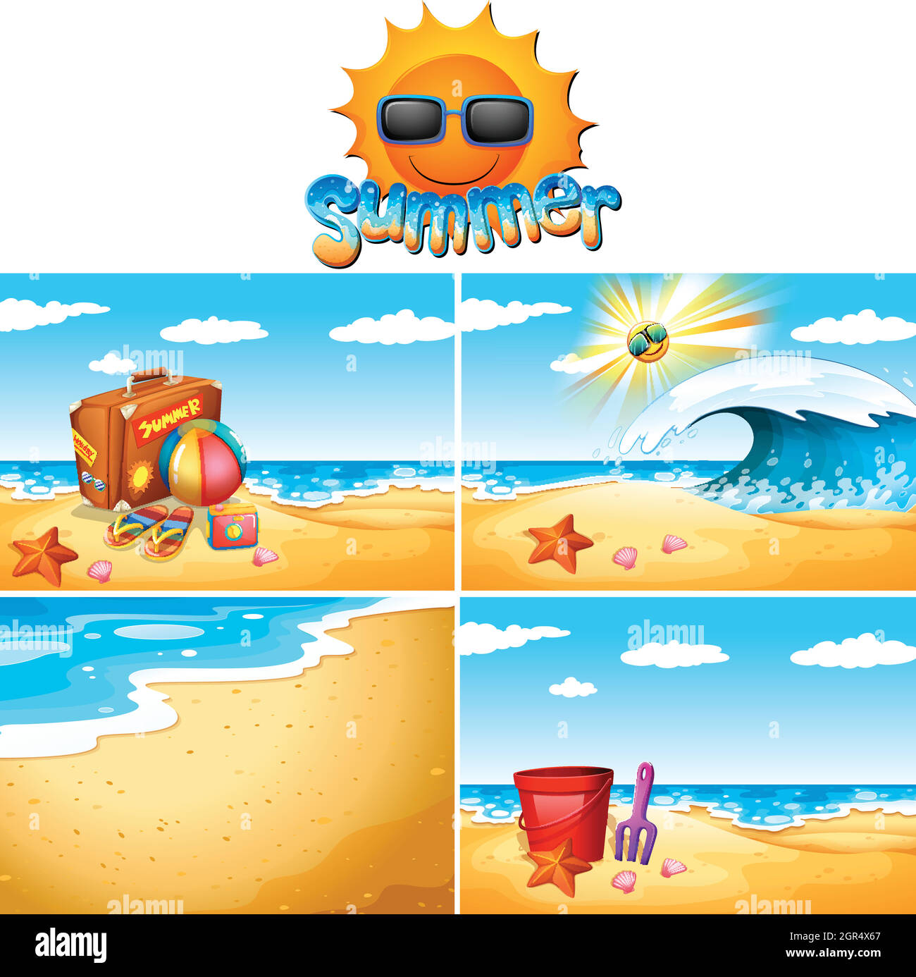 Background scenes with beach and ocean Stock Vector Image & Art - Alamy