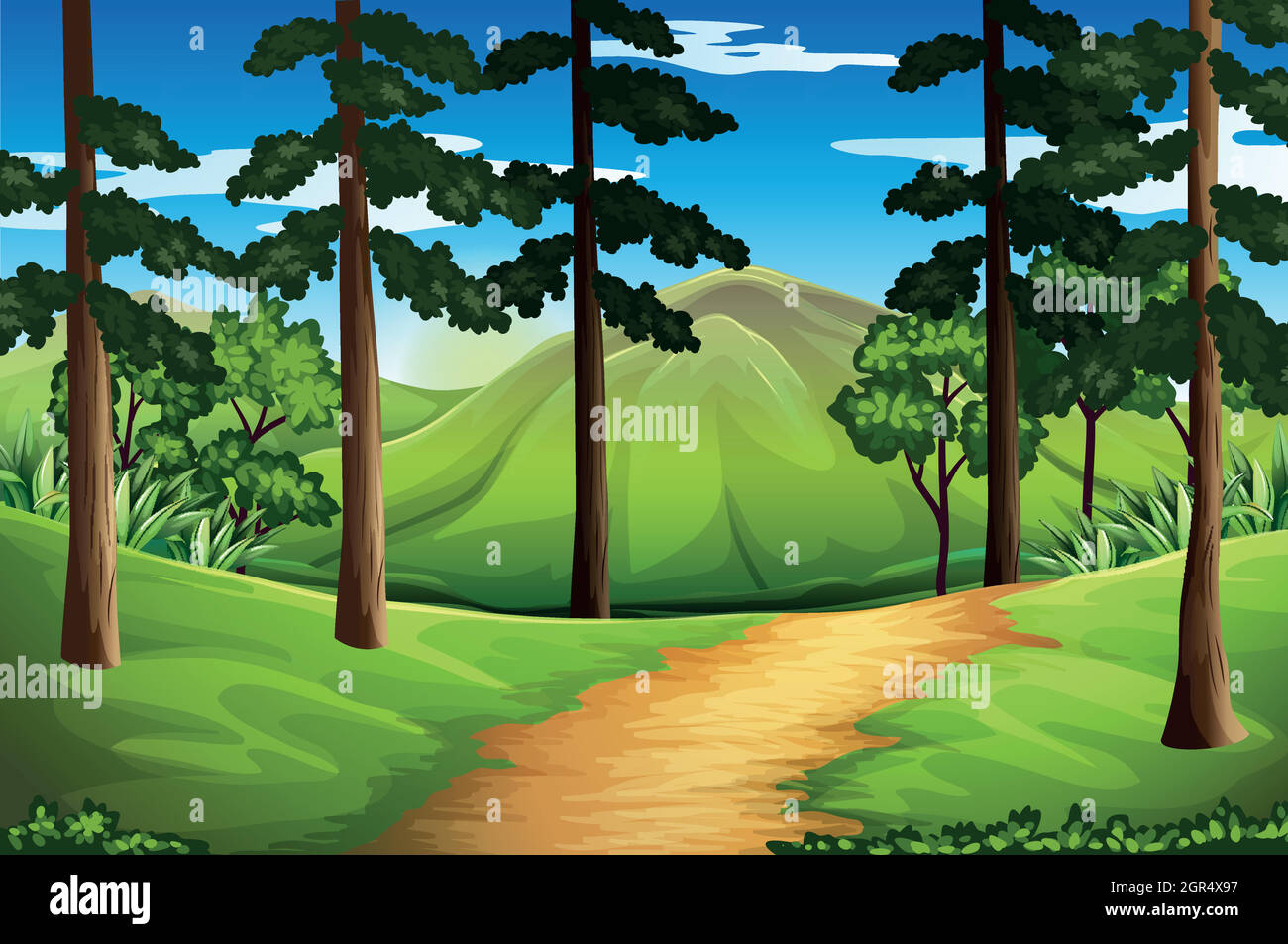 Mountain trees landscape Stock Vector Images - Alamy