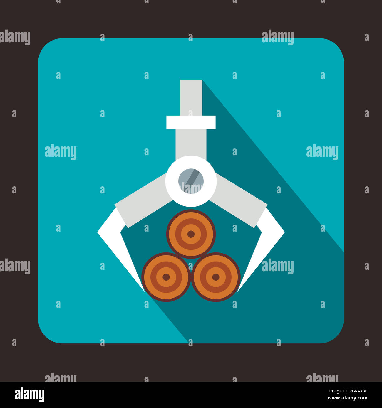 Hydraulic crane with log icon, flat style Stock Vector Image & Art - Alamy