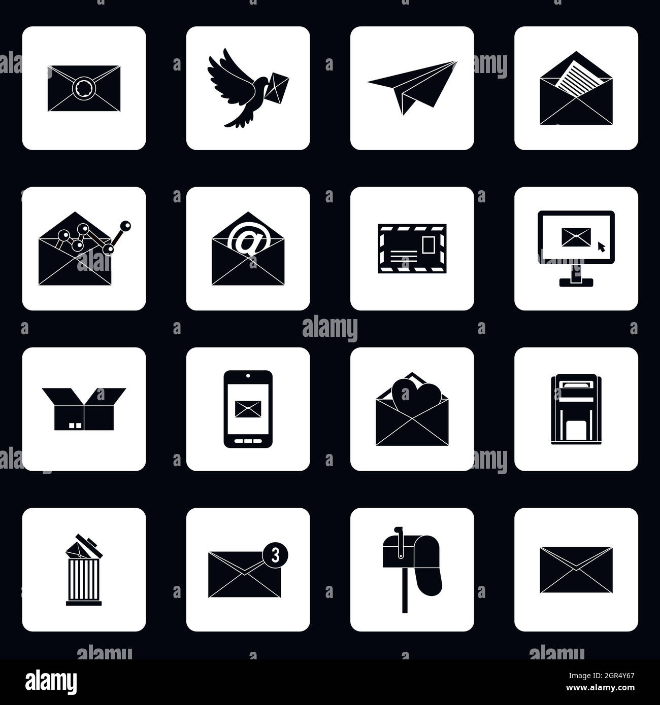 Email icons set, simple style Stock Vector Image & Art - Alamy