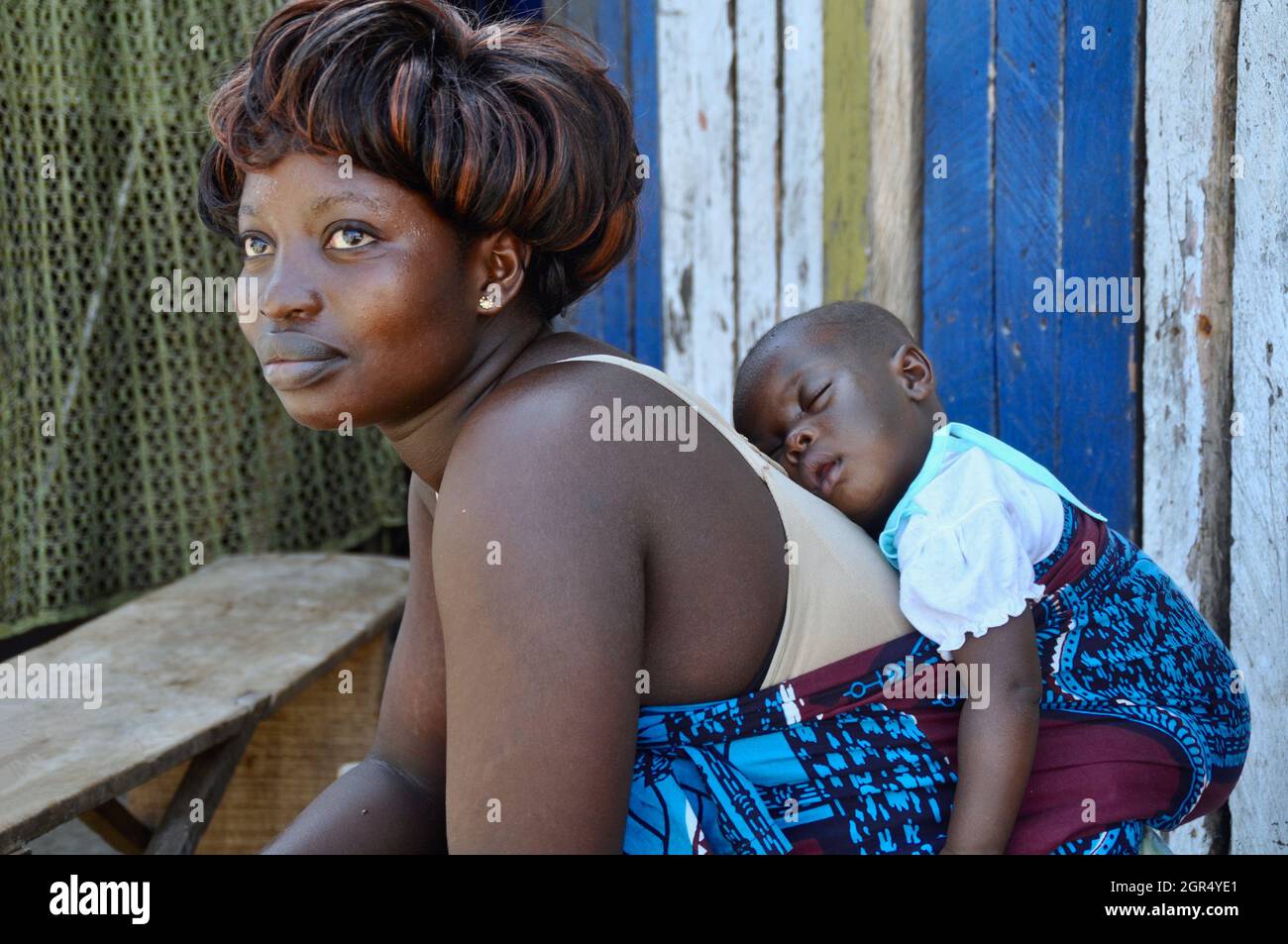 Baby sleeping on back african hi-res stock photography and images - Alamy