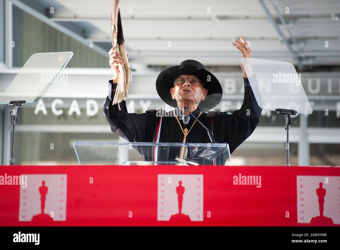 Jimi Castillo, Native American elder, giving a blessing at the opening ...