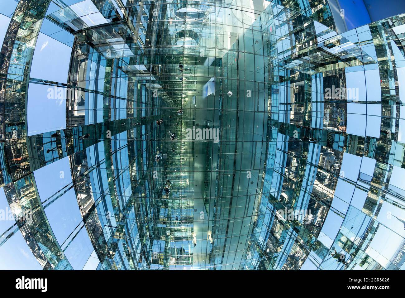 View of the interior of observation deck Summit built on top of One ...