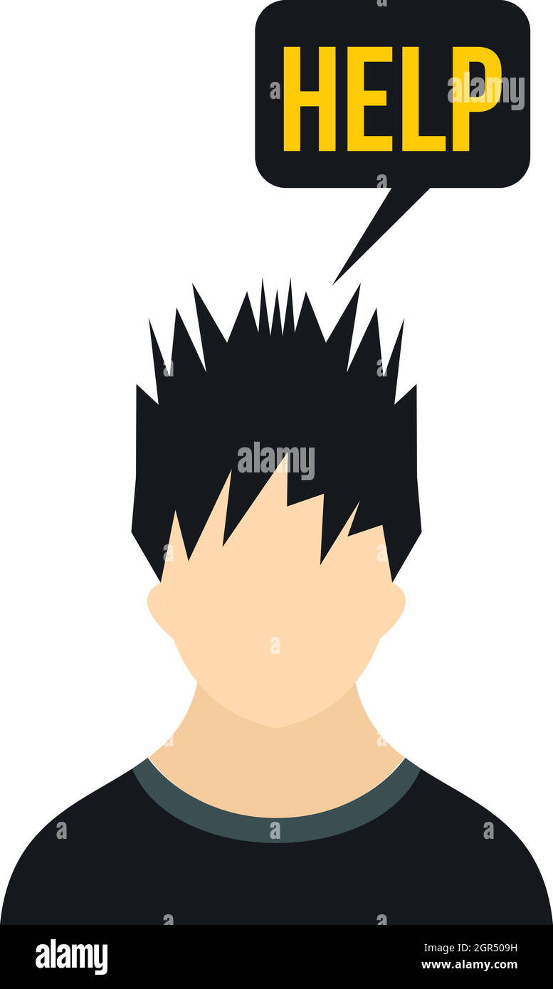 Man needs help icon in flat style Stock Vector Image & Art - Alamy