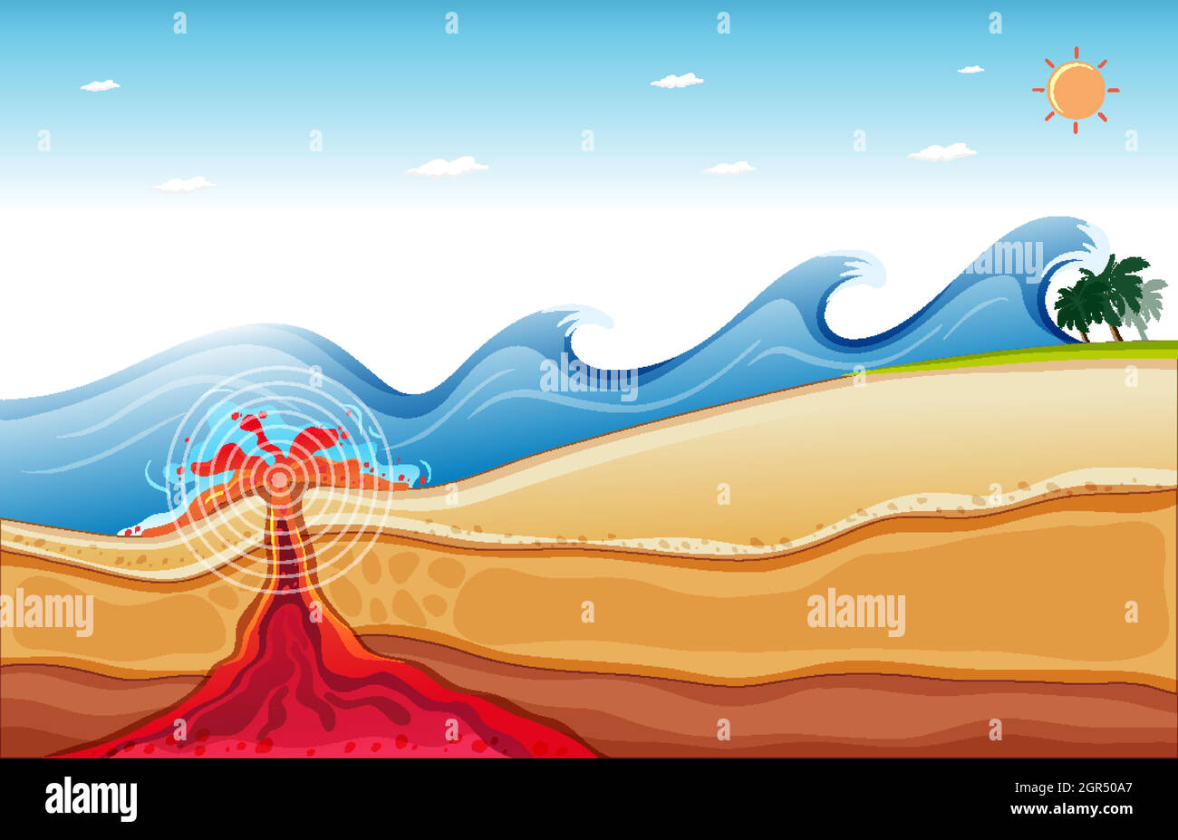 Sea waves beach under Stock Vector Images - Alamy