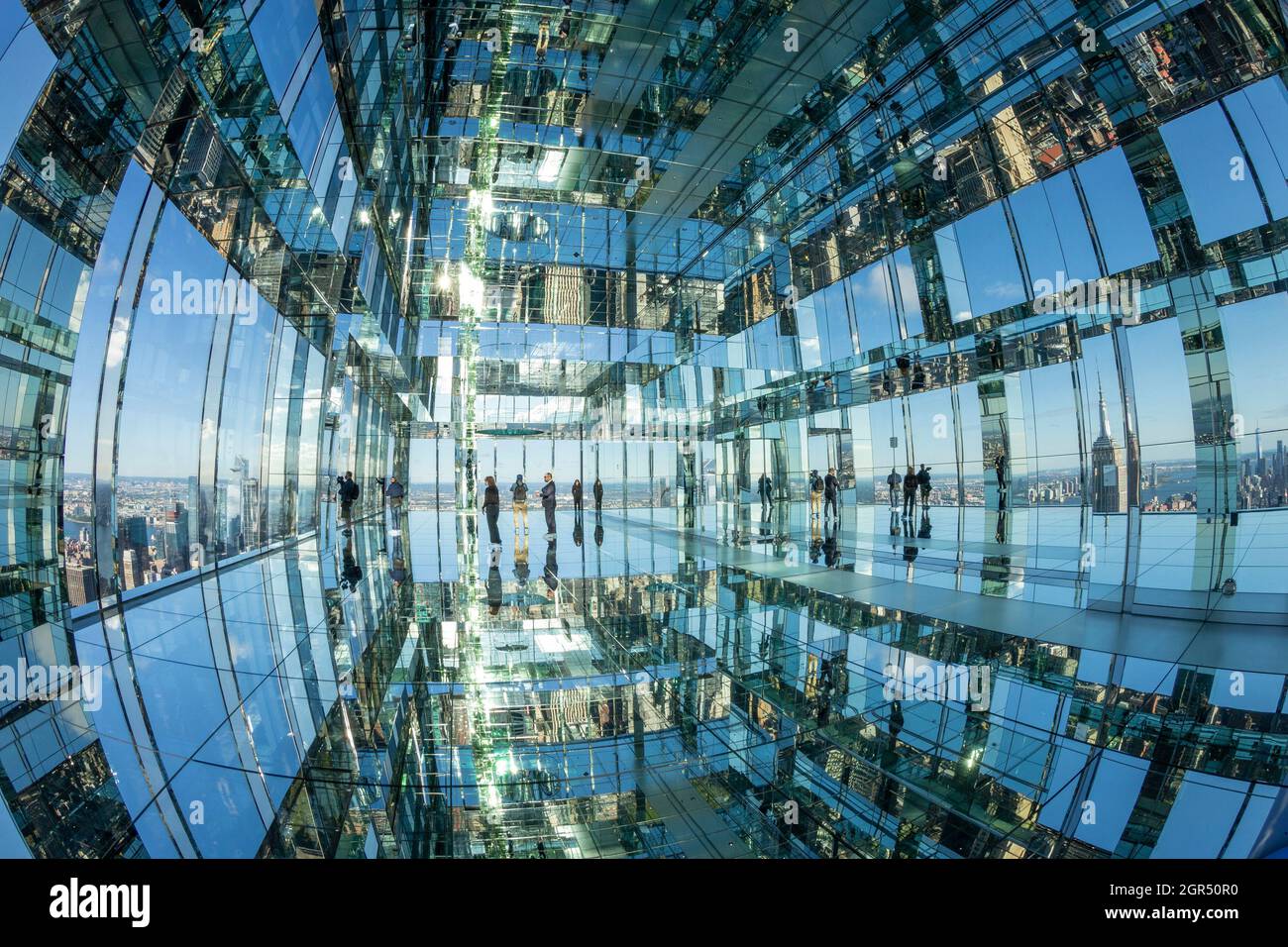 View of the interior of observation deck Summit built on top of One ...