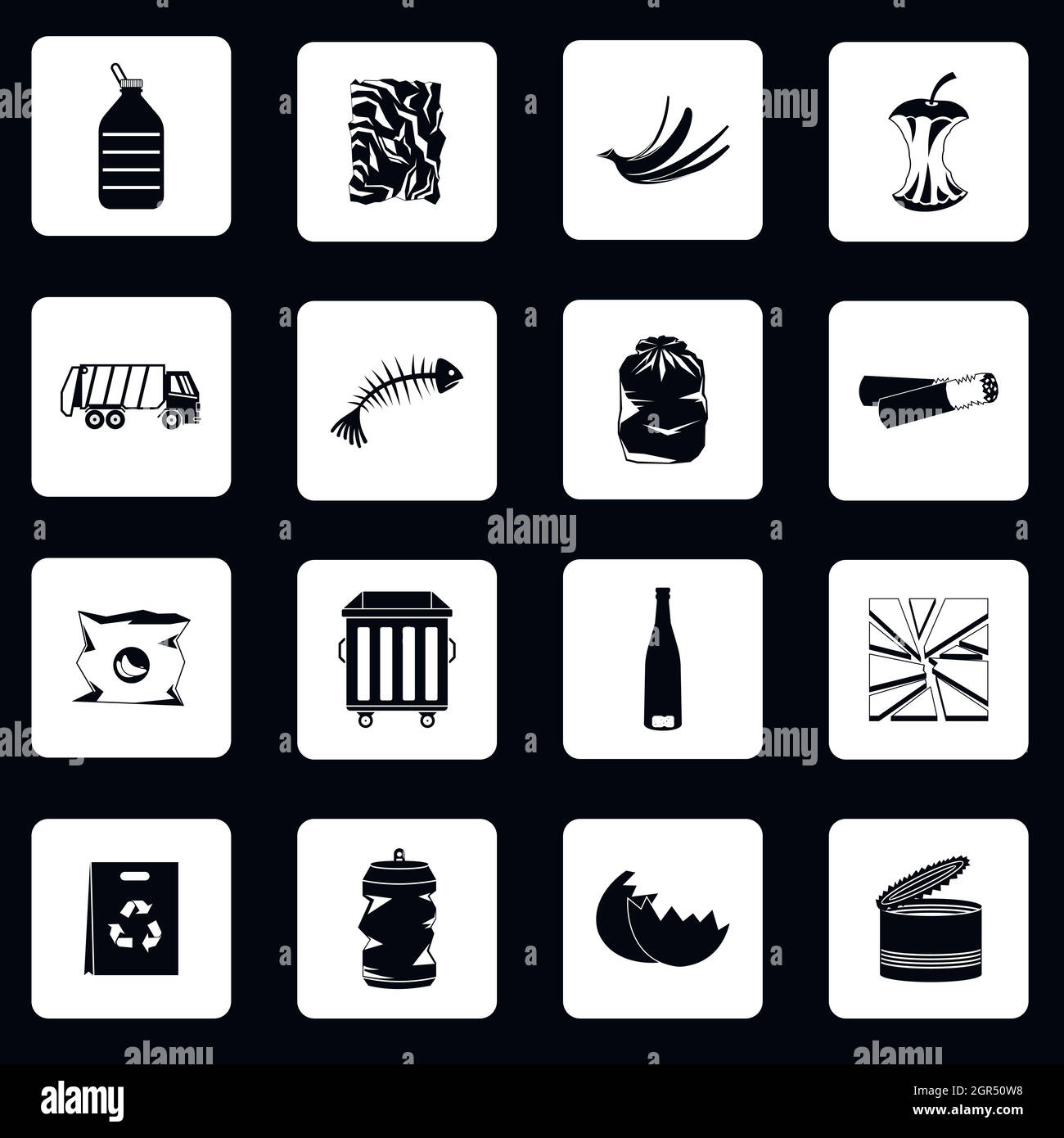 Glass waste in metal Stock Vector Images - Alamy