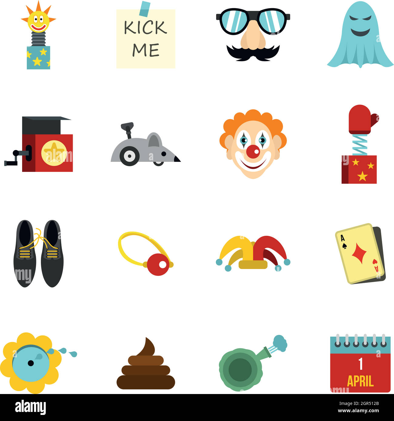 April fools day icons set, flat style Stock Vector Image & Art - Alamy
