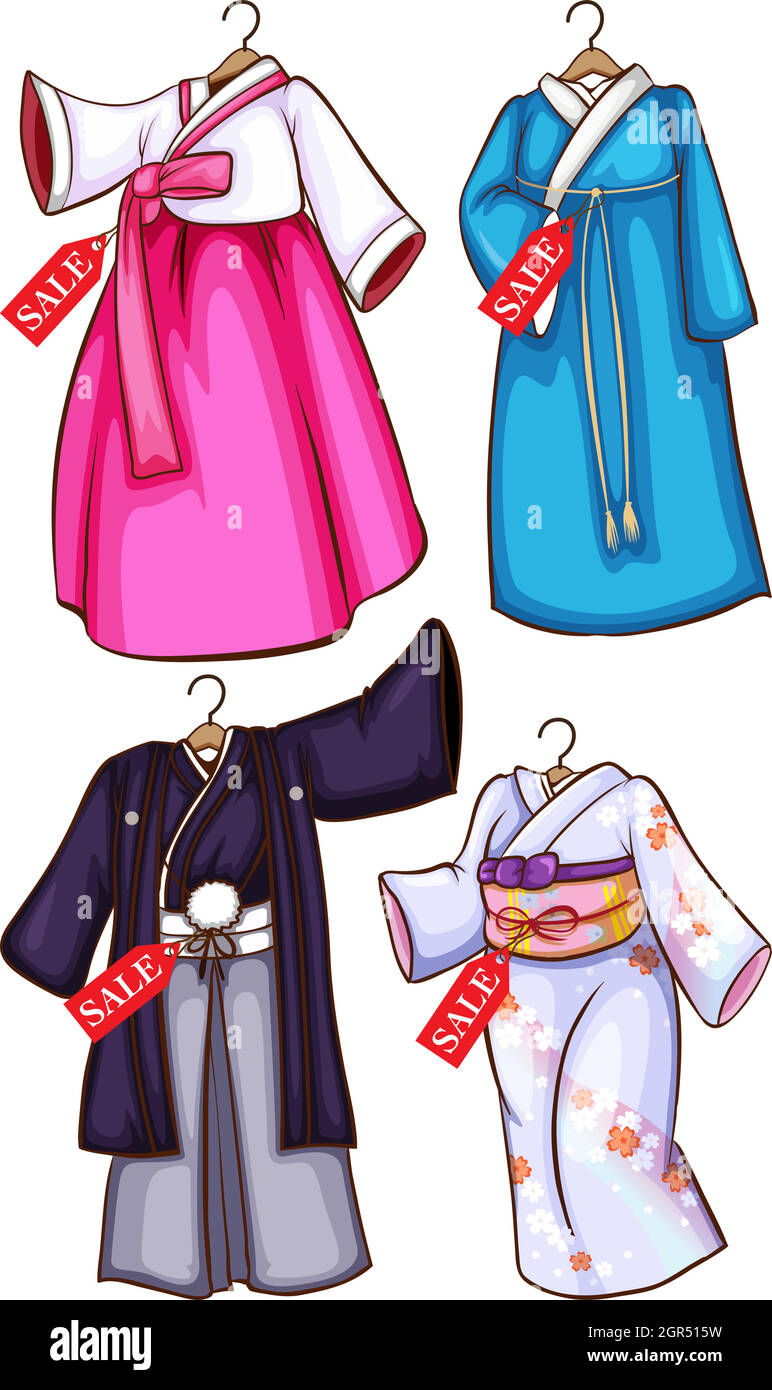 Asian dresses Stock Vector Images - Alamy