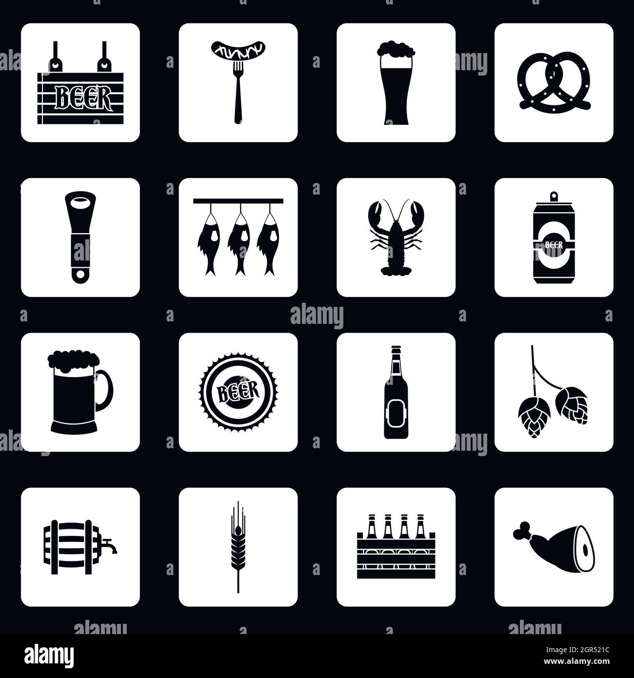 Beer icons set in simple style Stock Vector Image & Art - Alamy