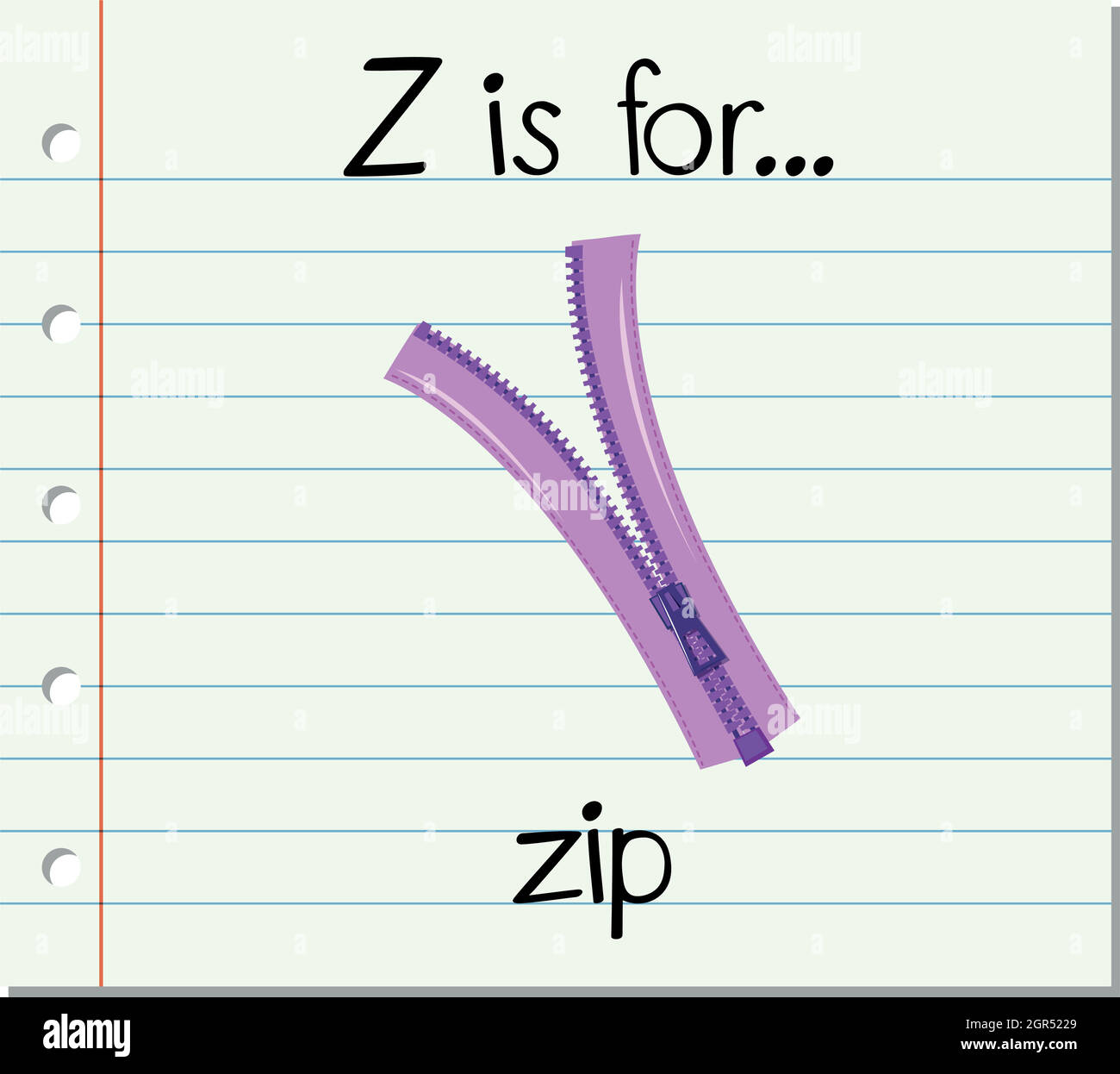 Flashcard letter Z is for zip Stock Vector Image & Art - Alamy