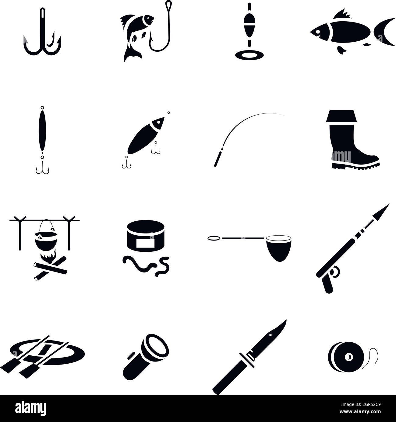 Fishing icon set, simple style Stock Vector Image & Art - Alamy