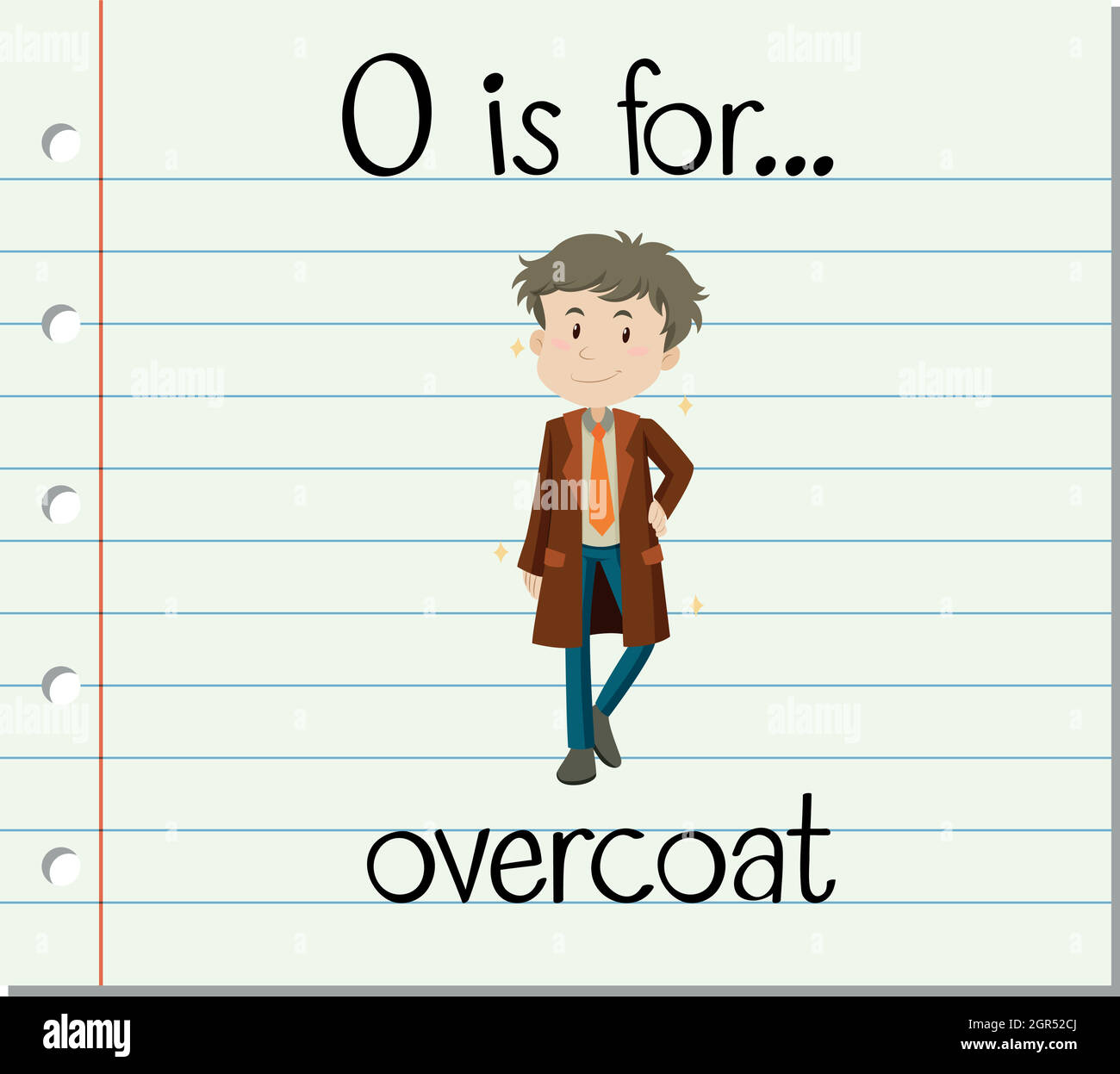Flashcard letter O is for overcoat Stock Vector Image & Art - Alamy