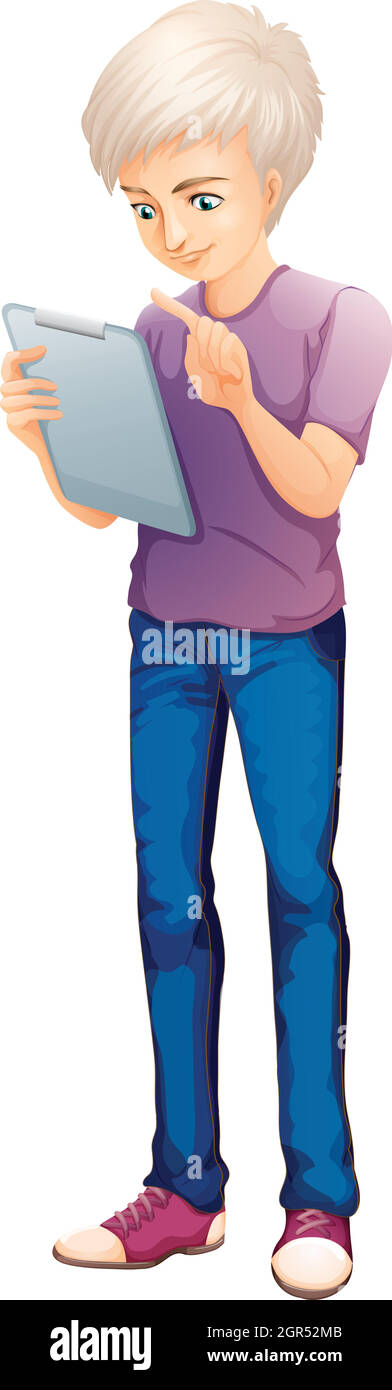 A man using a gadget Stock Vector Image & Art - Alamy
