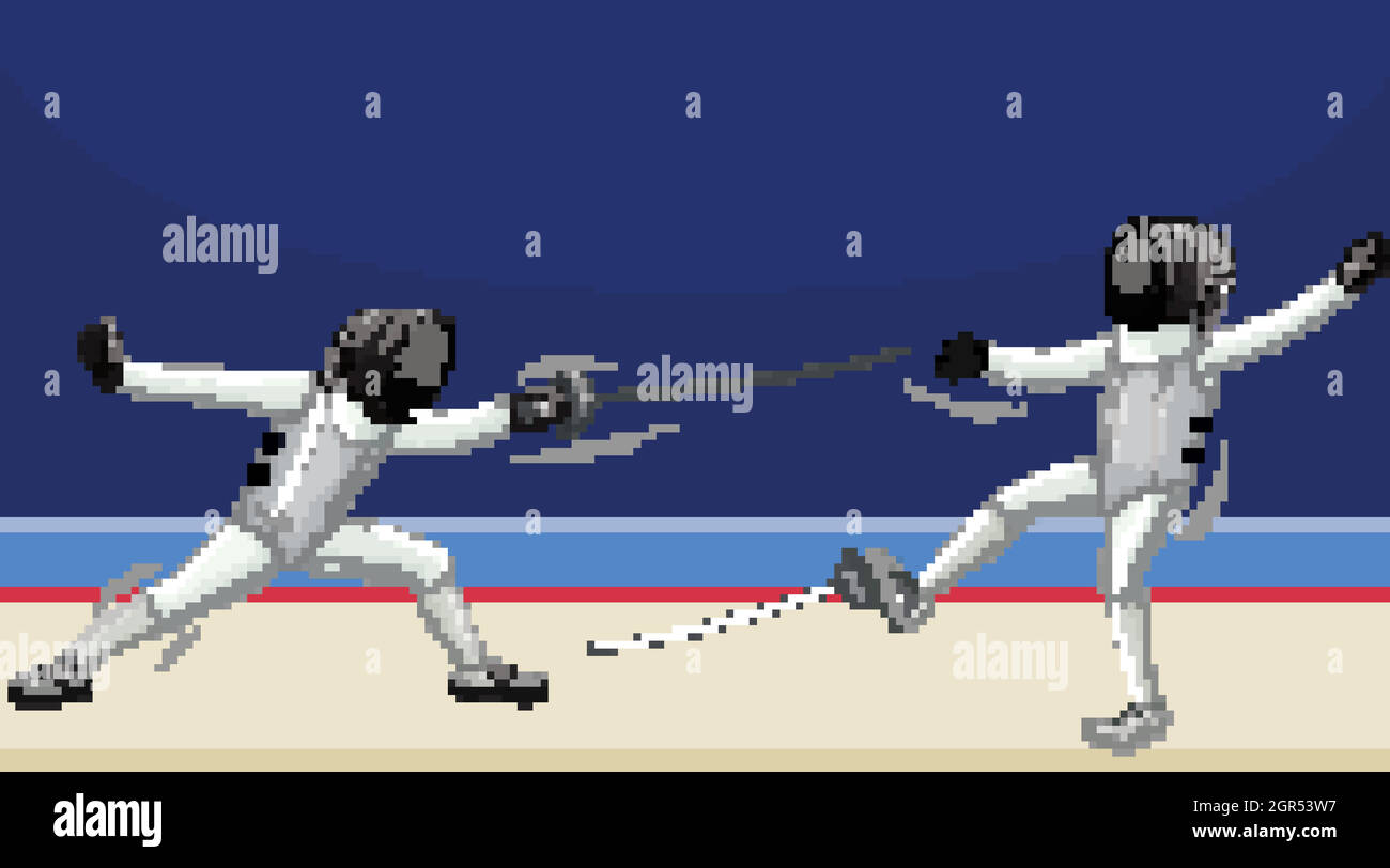 Scene with people doing fencing Stock Vector Image & Art - Alamy