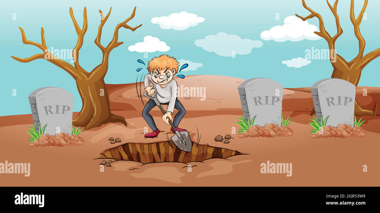 Digging hole shovel Stock Vector Images - Alamy