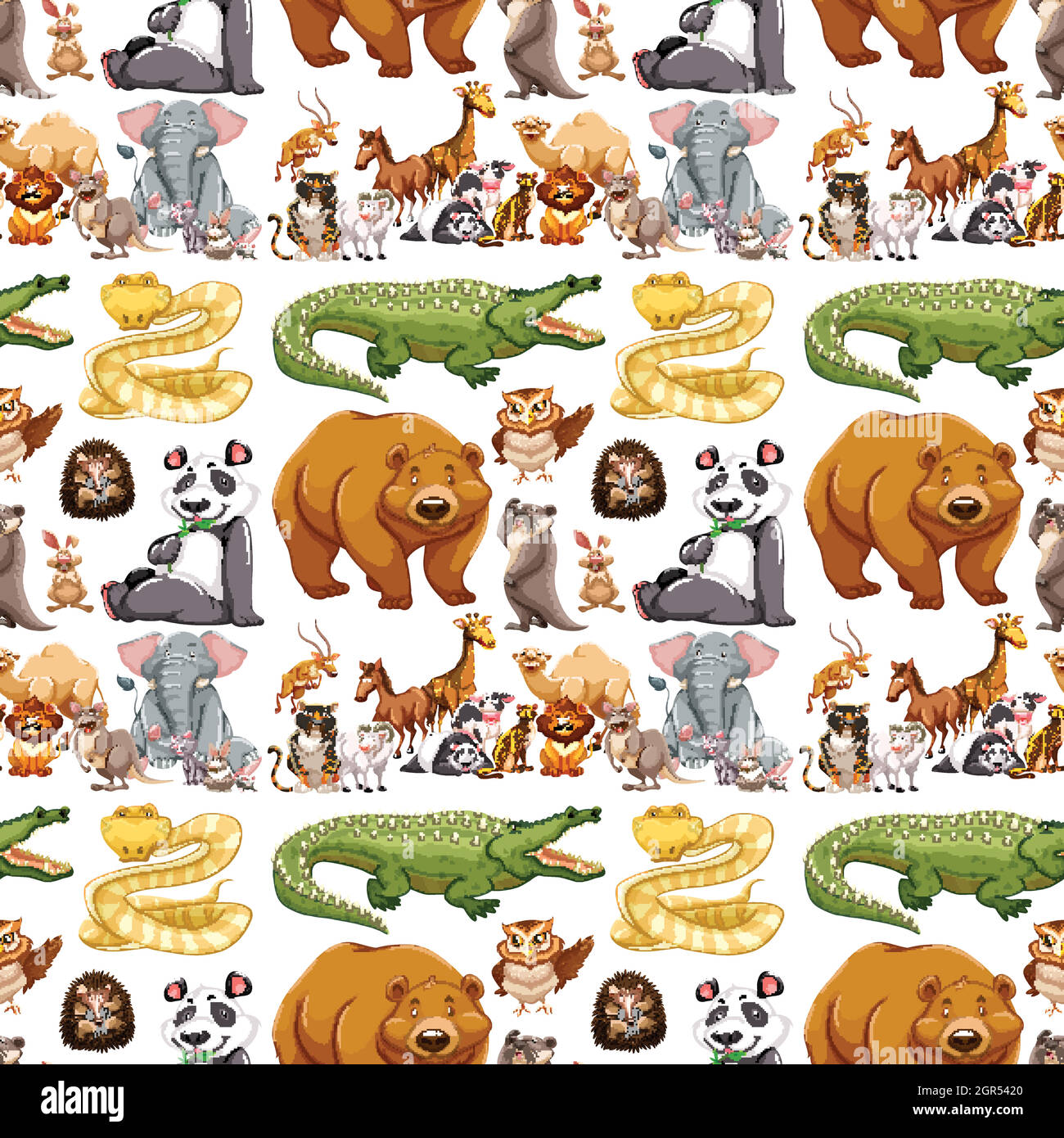 Seamless background with wild animals Stock Vector Image & Art - Alamy