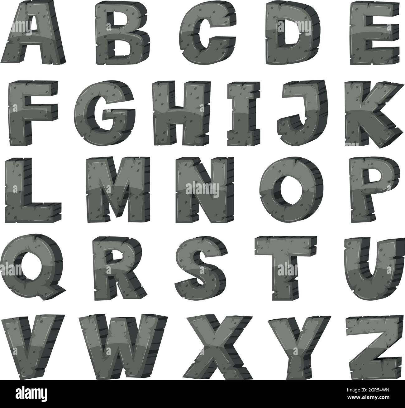 Rock alphabets on white background Stock Vector Image & Art - Alamy