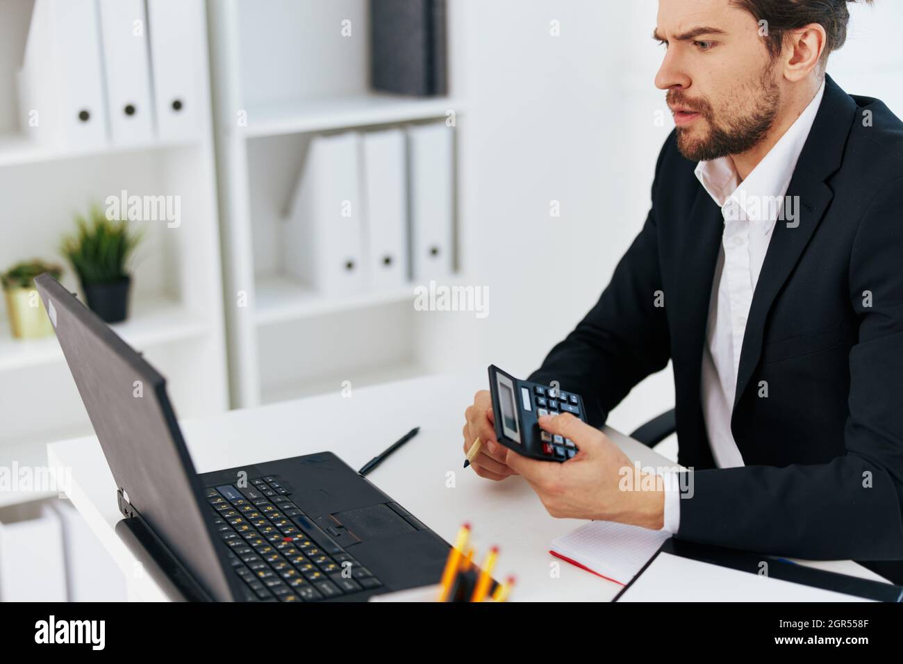 manager office work blue document folder technology Stock Photo - Alamy