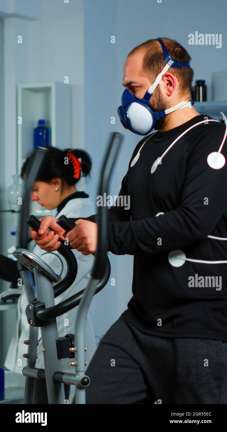Side View Of Man Working Stock Photo - Alamy