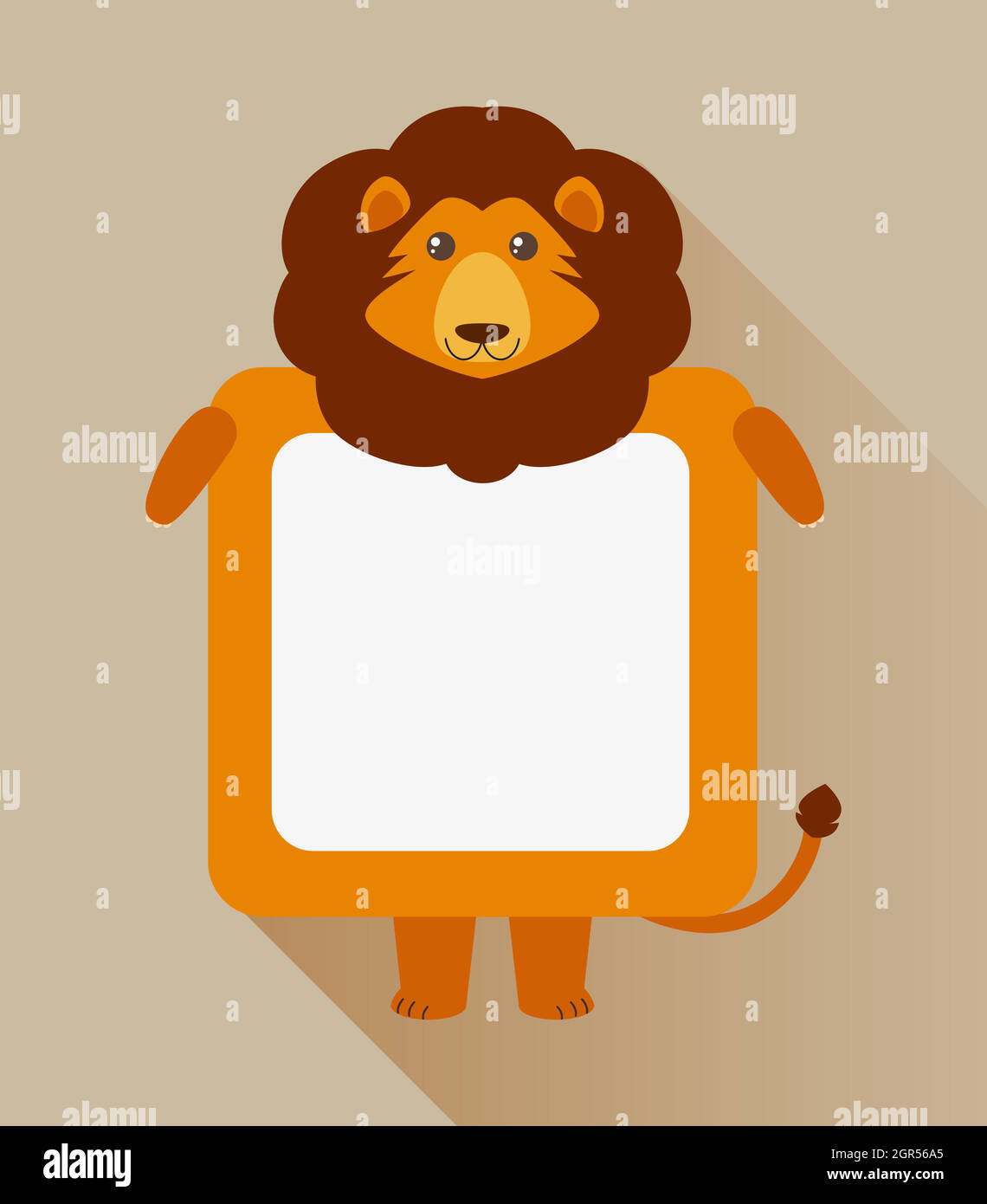 Frame design with lion character Stock Vector Image & Art - Alamy