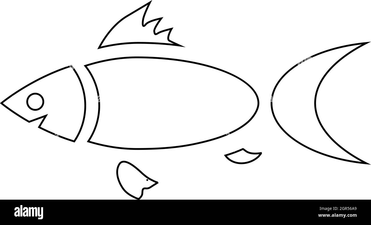 Fish icon, outline style Stock Vector Image & Art - Alamy