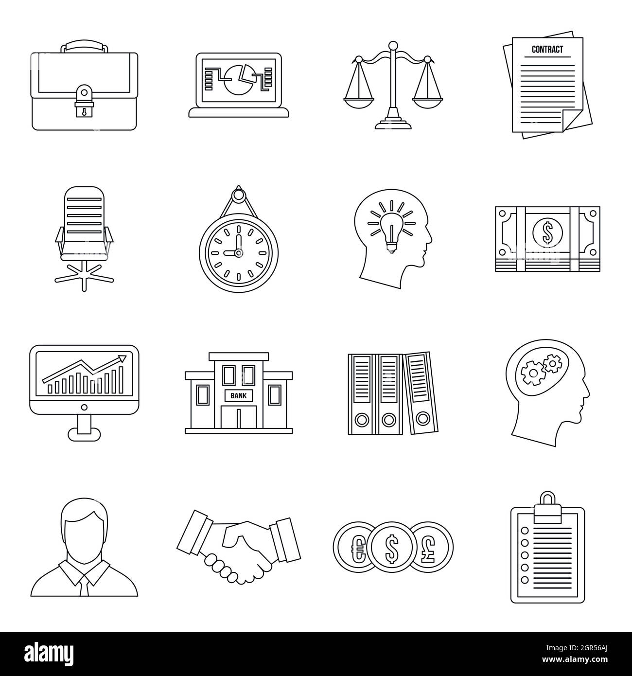 Finance business outline icons Cut Out Stock Images & Pictures - Alamy