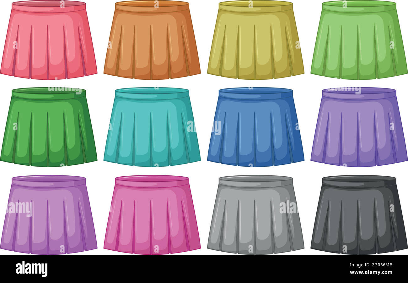 Set of different colored skirts Stock Vector Image & Art - Alamy