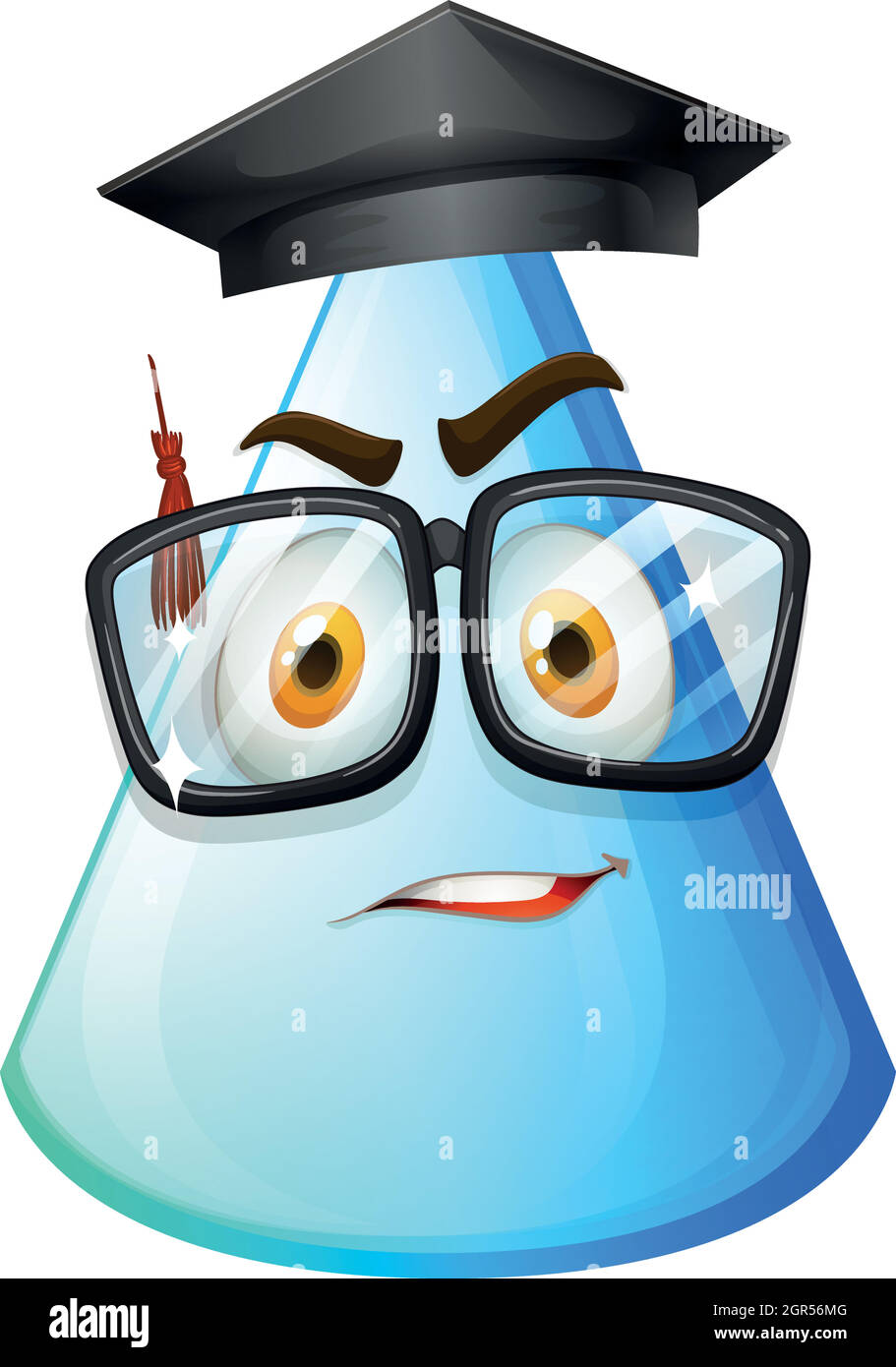 Blue cone with graduation cap Stock Vector Image & Art - Alamy