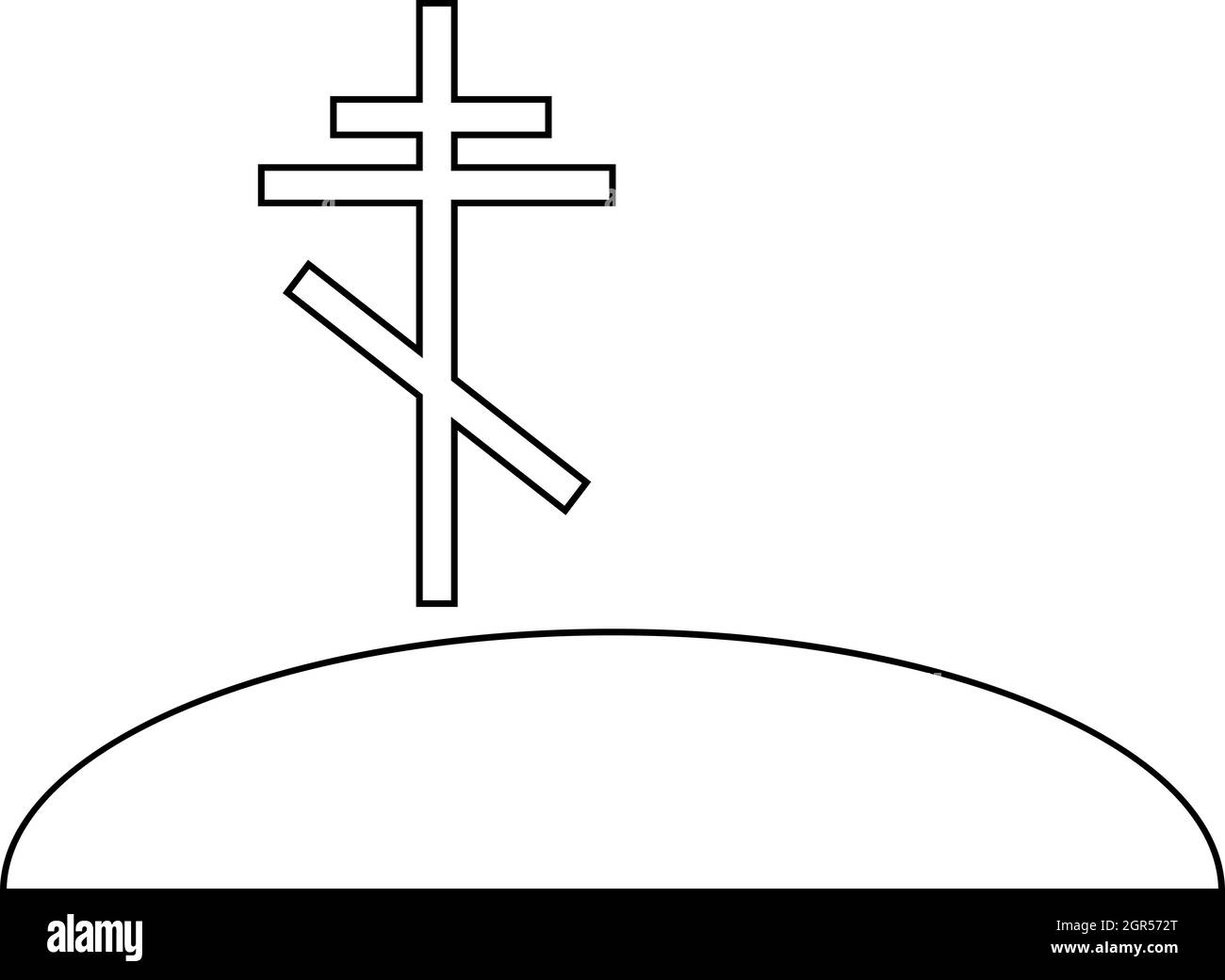 Grave with cross icon, outline style Stock Vector Image & Art - Alamy