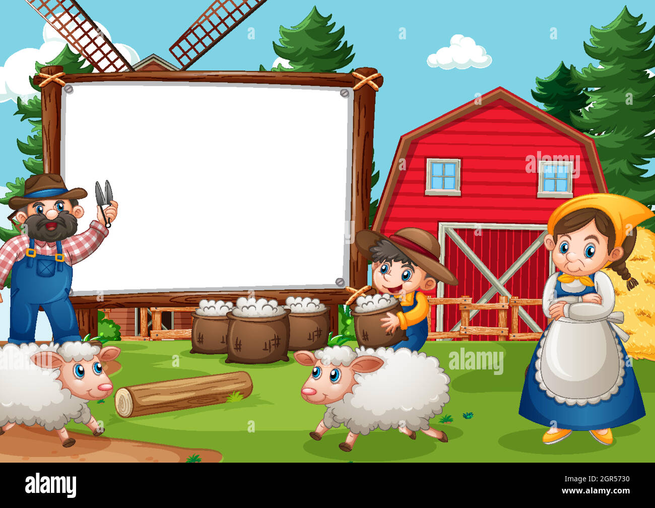 Family of lambs Stock Vector Images - Alamy