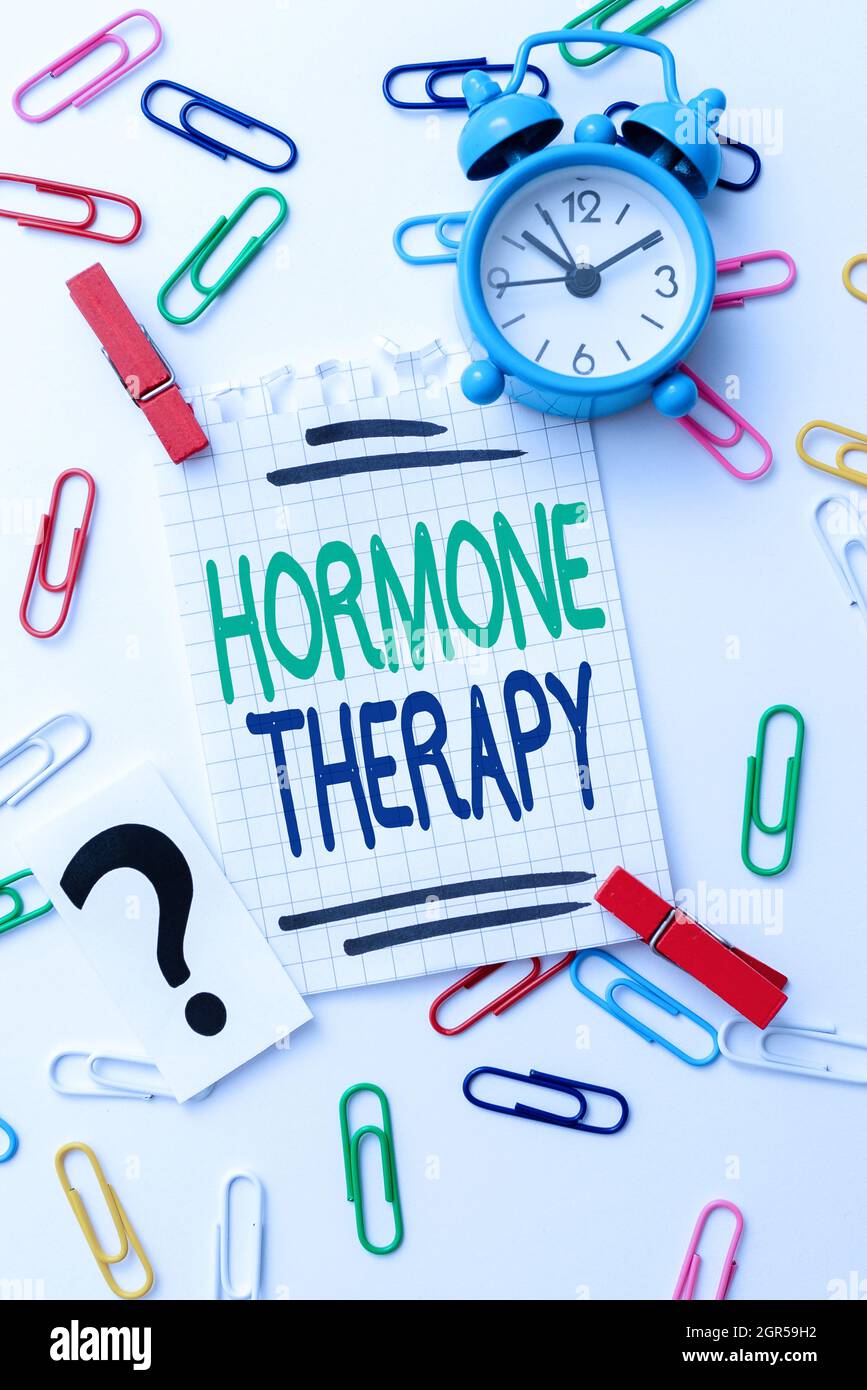 Sign displaying Hormone Therapy. Conceptual photo treatment of disease ...