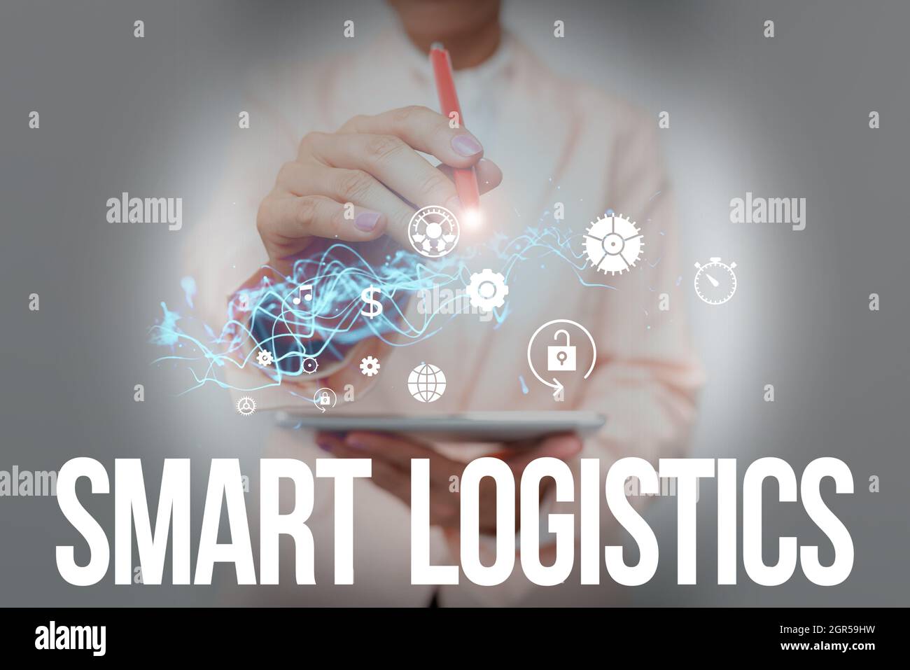 Conceptual display Smart Logistics. Word Written on integration of ...