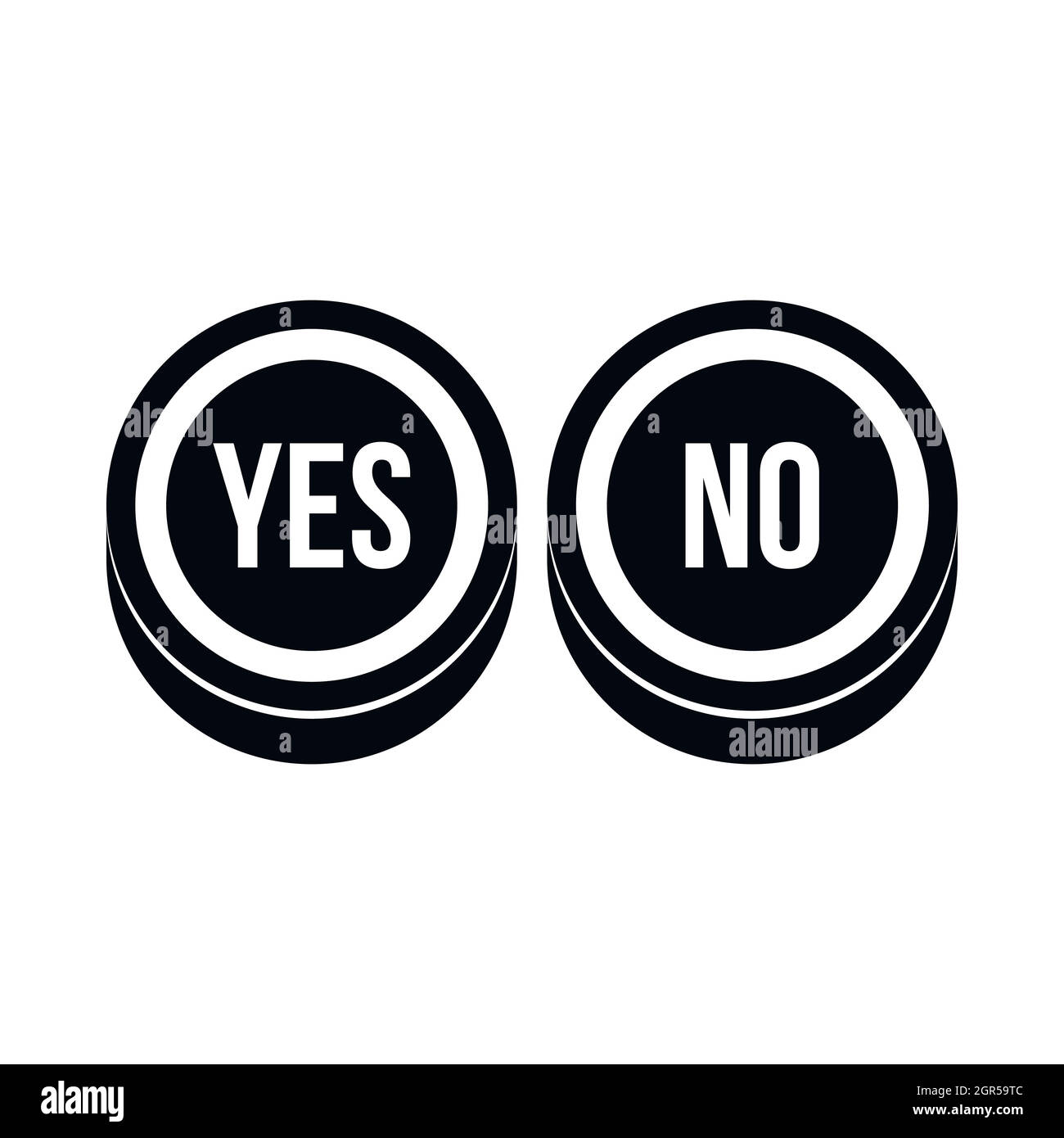 Round signs yes and no icon, simple style Stock Vector Image & Art - Alamy