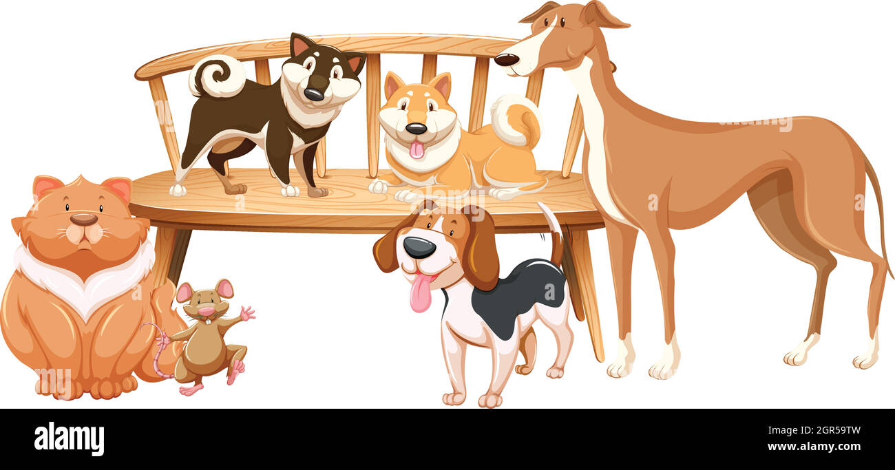 Dog Under The Chair Clipart