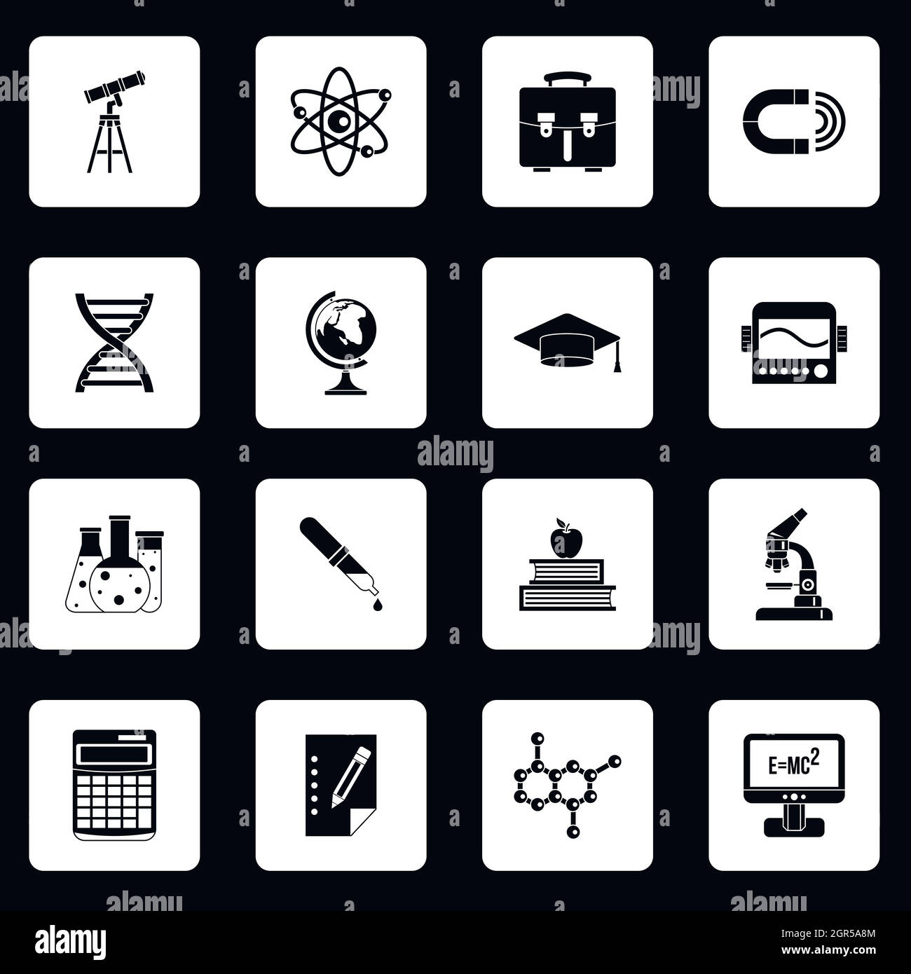 Science icons set, simple style Stock Vector Image & Art - Alamy